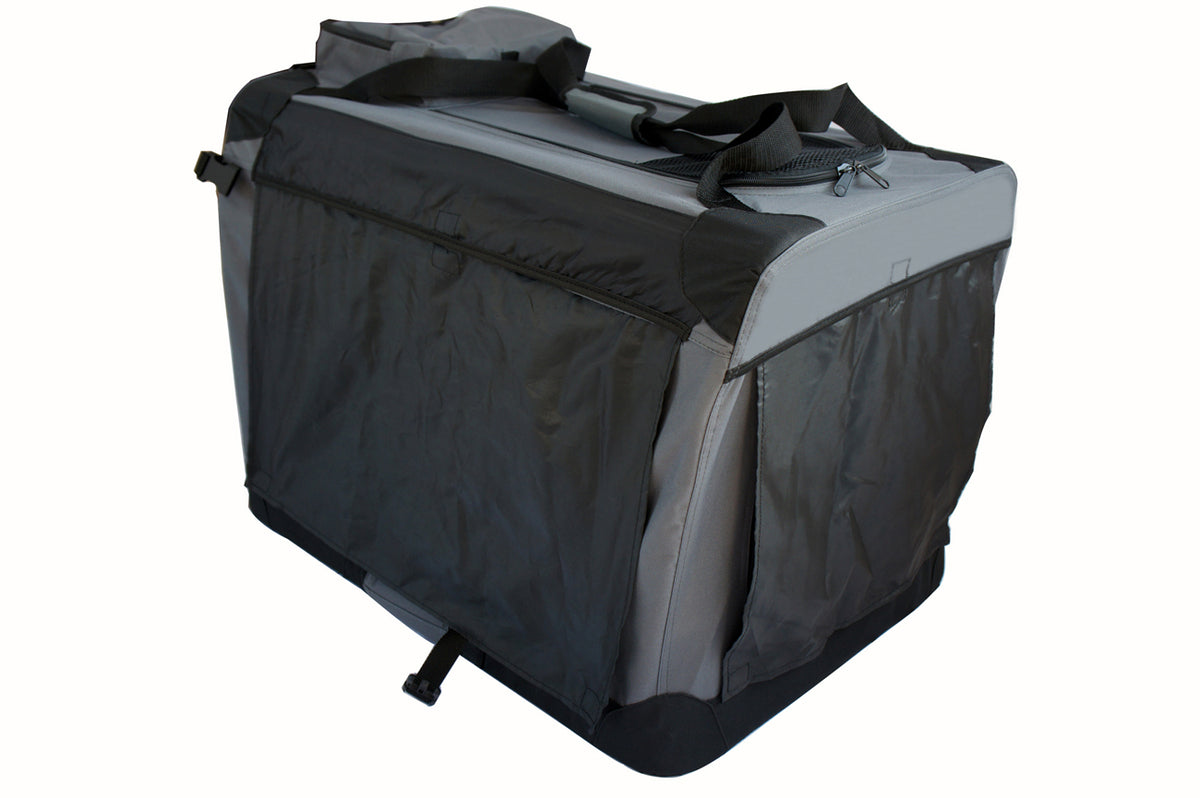 YES4PETS Large Fordable Soft Dog Cat Puppy Crate Bag With Curtain-Grey ...